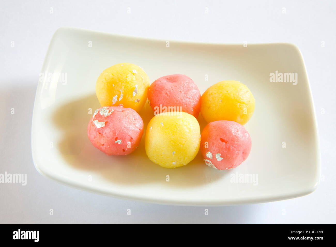Indian food ; sweet dessert angoor Bengali mithai bonbon small ball ...