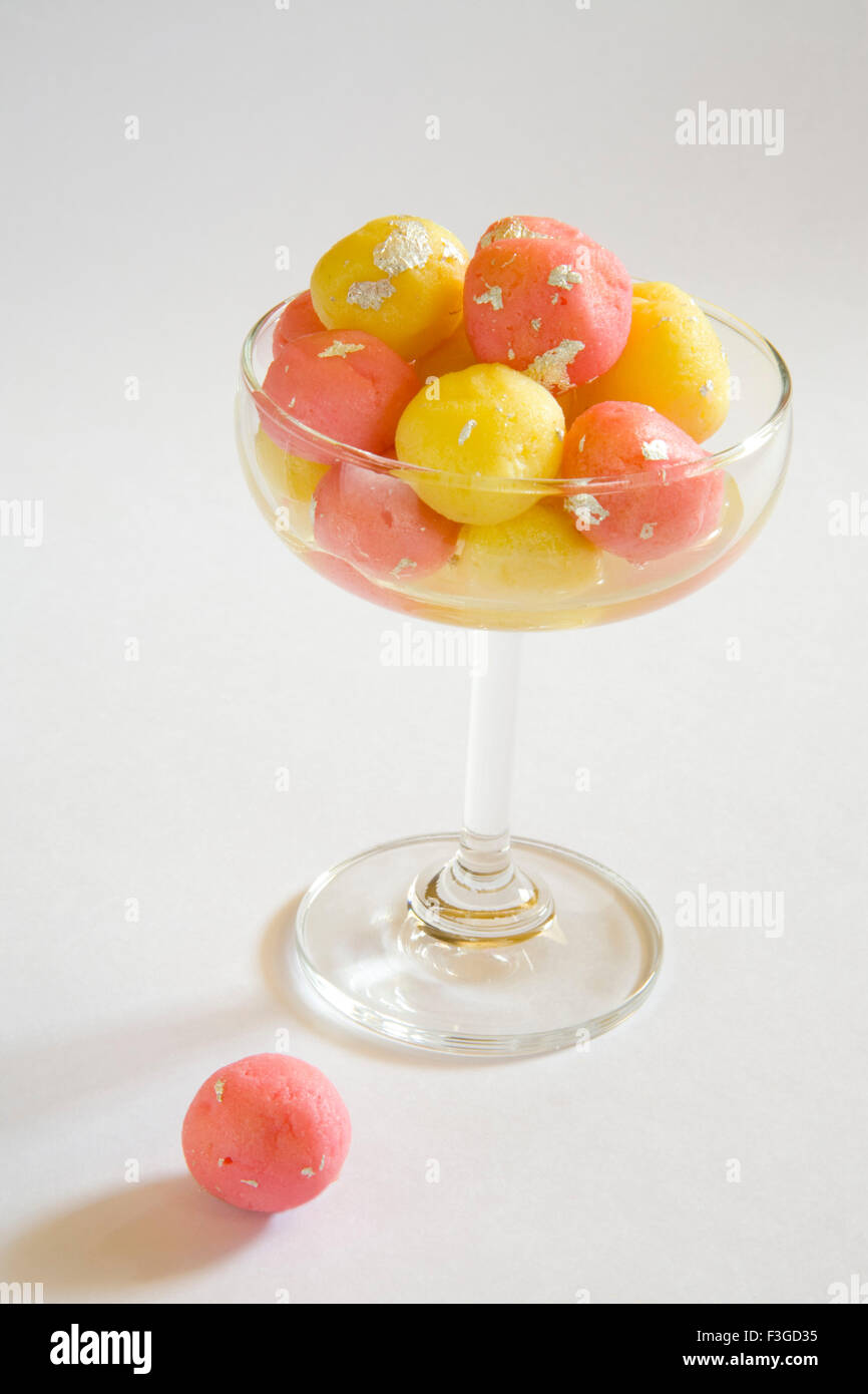 Indian food ; sweet dessert angoor Bengali mithai bonbon small ball ...
