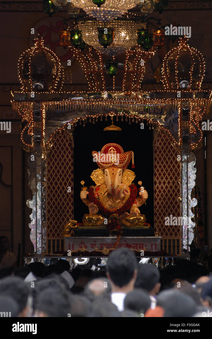 Idol of lord Ganesh ganpati of Dagdu Seth Halwai during Ganesh festival ...