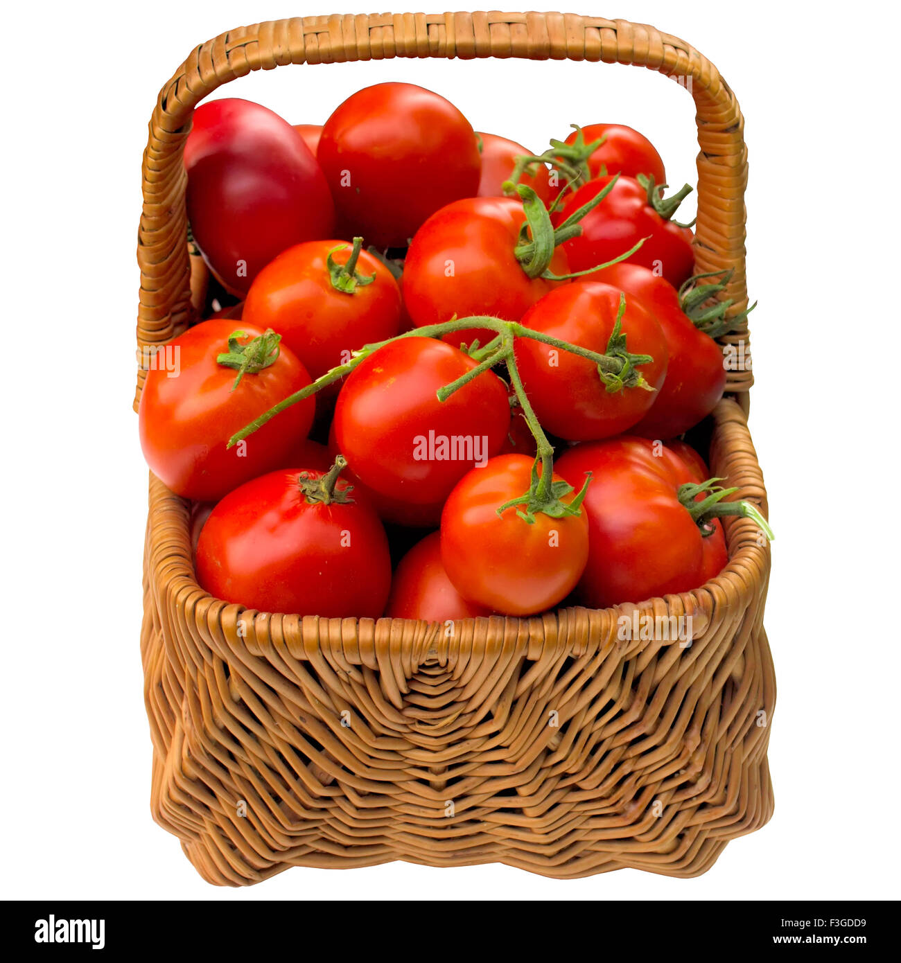 Tomato, ready, basket, green, red, vegetable, sample, background, close ...