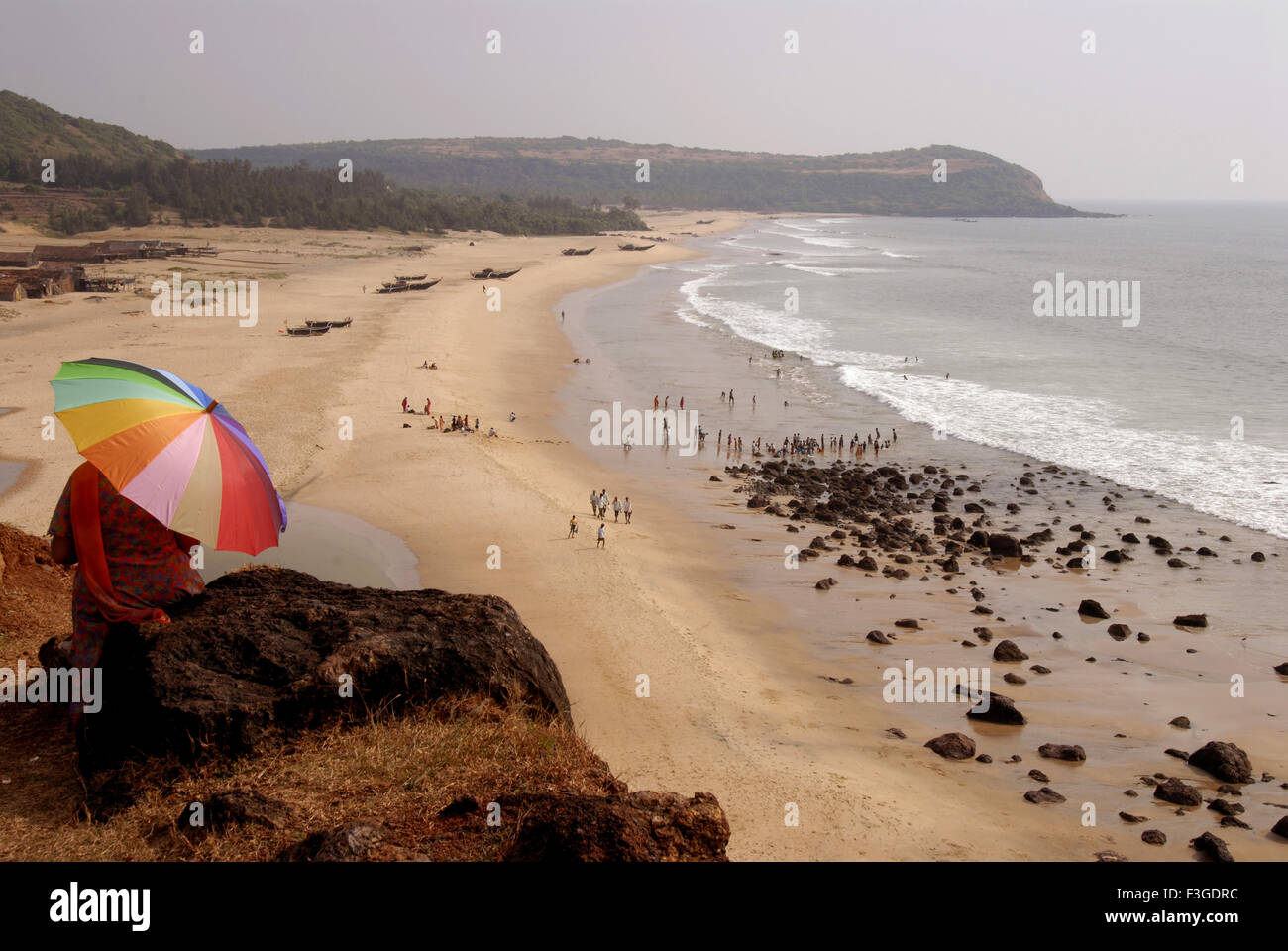 Aerial view of beach at Kunkeshwar ; Dist Sindhudurga ; Maharashtra ...