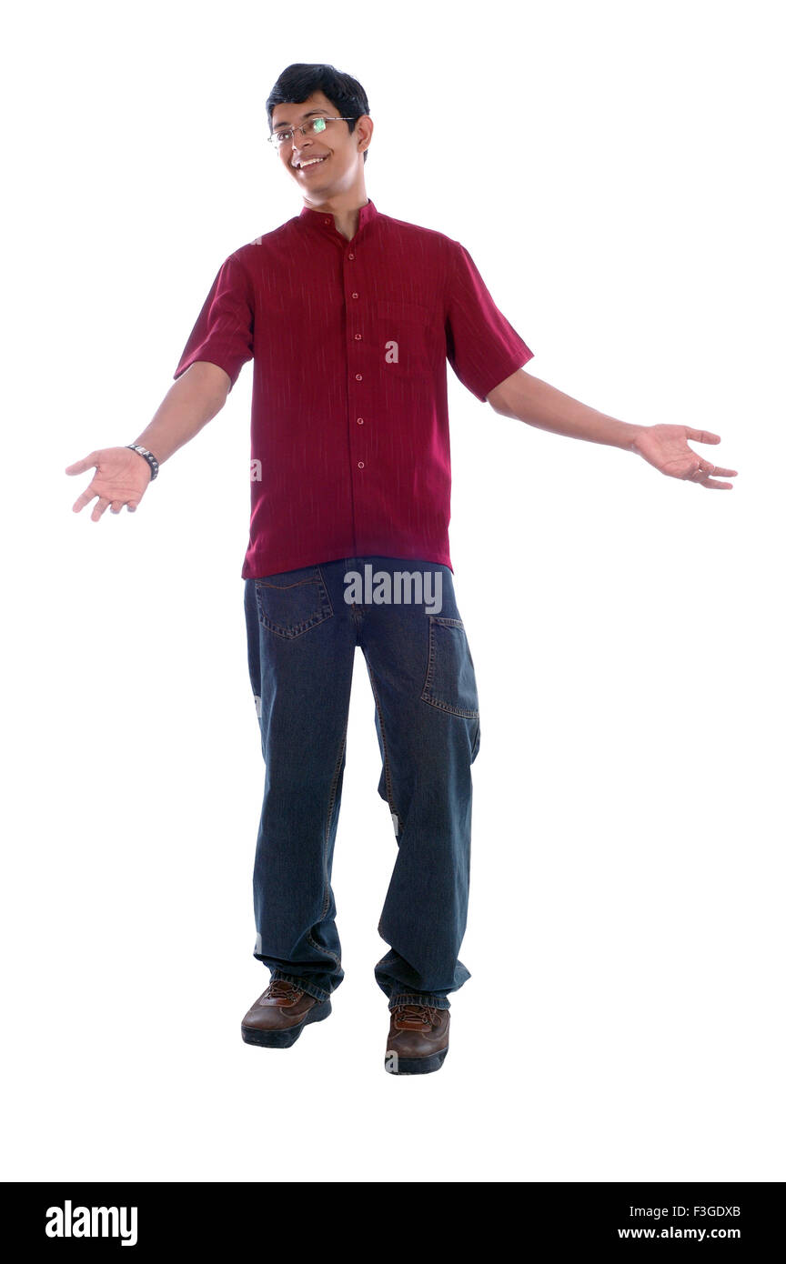 man standing, hands raised, MR#690 Stock Photo - Alamy