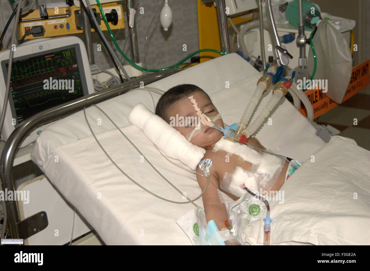 Child connected to machines, Frontier Lifeline Hospital, Dr. K.M ...