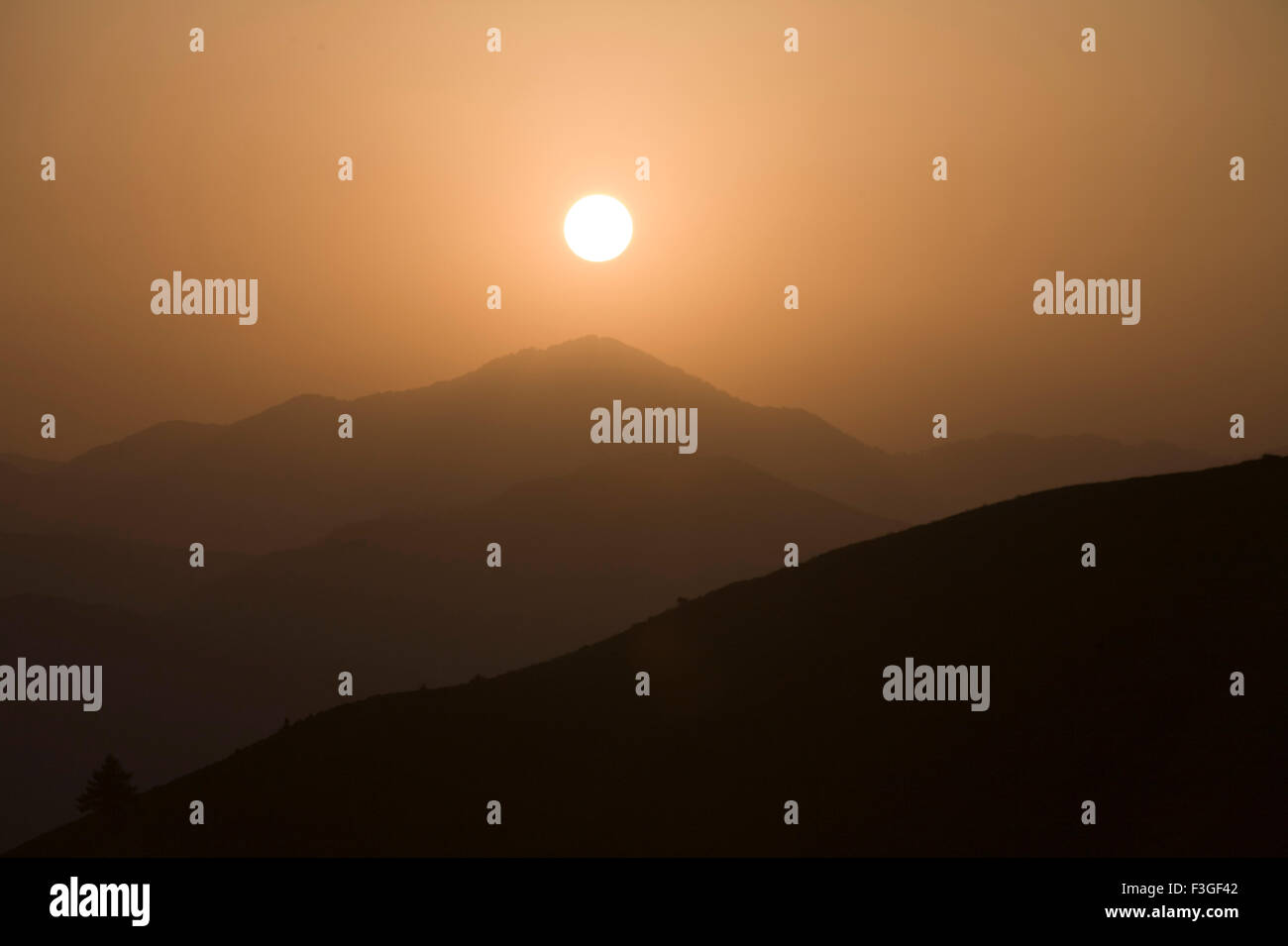 beauty of Himalaya range during sunrise ; view from Nagthat ...