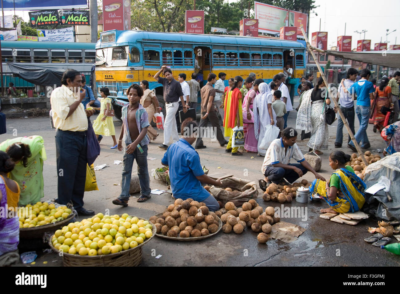 Street Scene ; market activities ; Calcutta Kolkata ; West Bengal ...