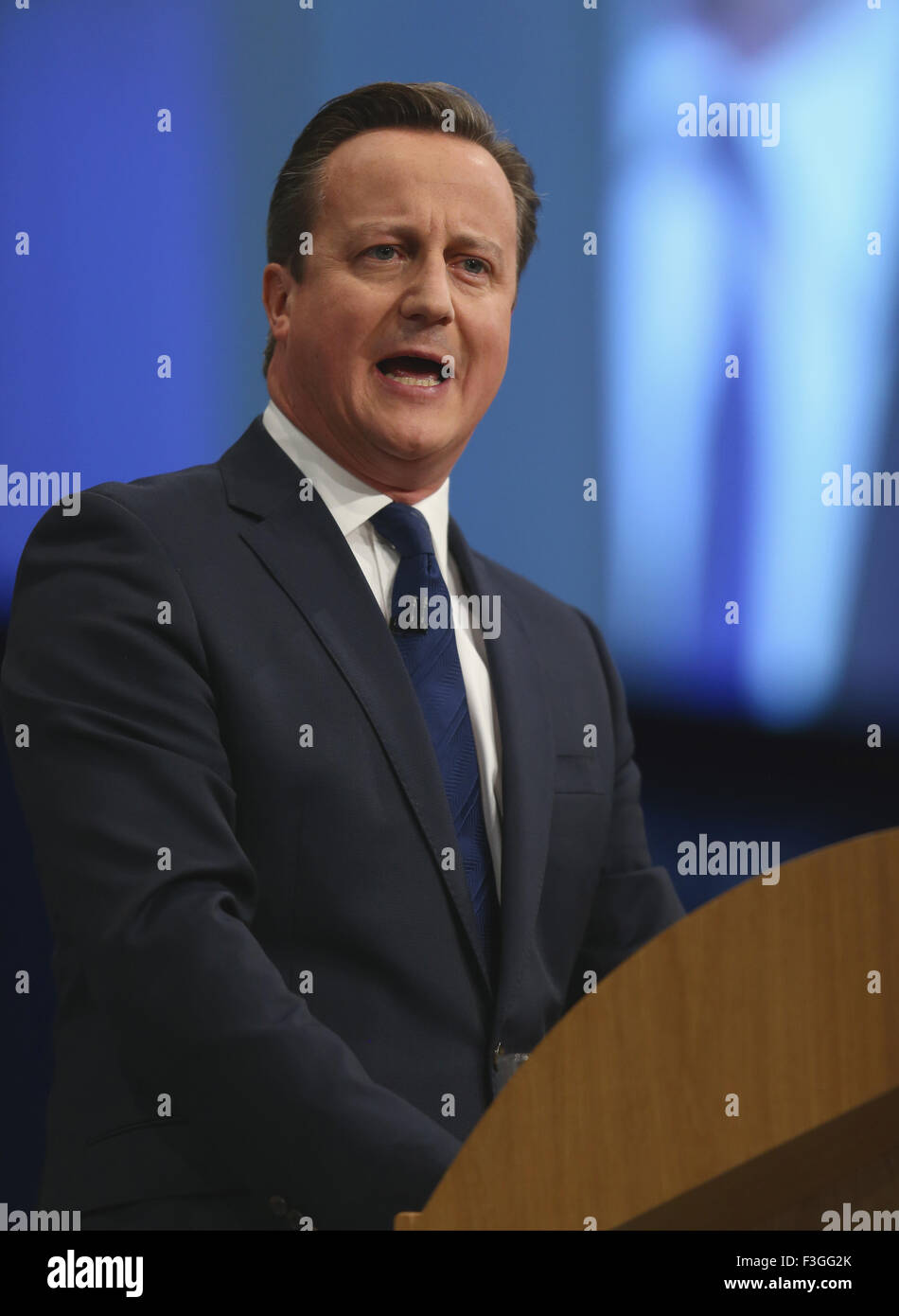 Manchester, UK. 7th October, 2015. David Cameron Mp Prime Minister ...