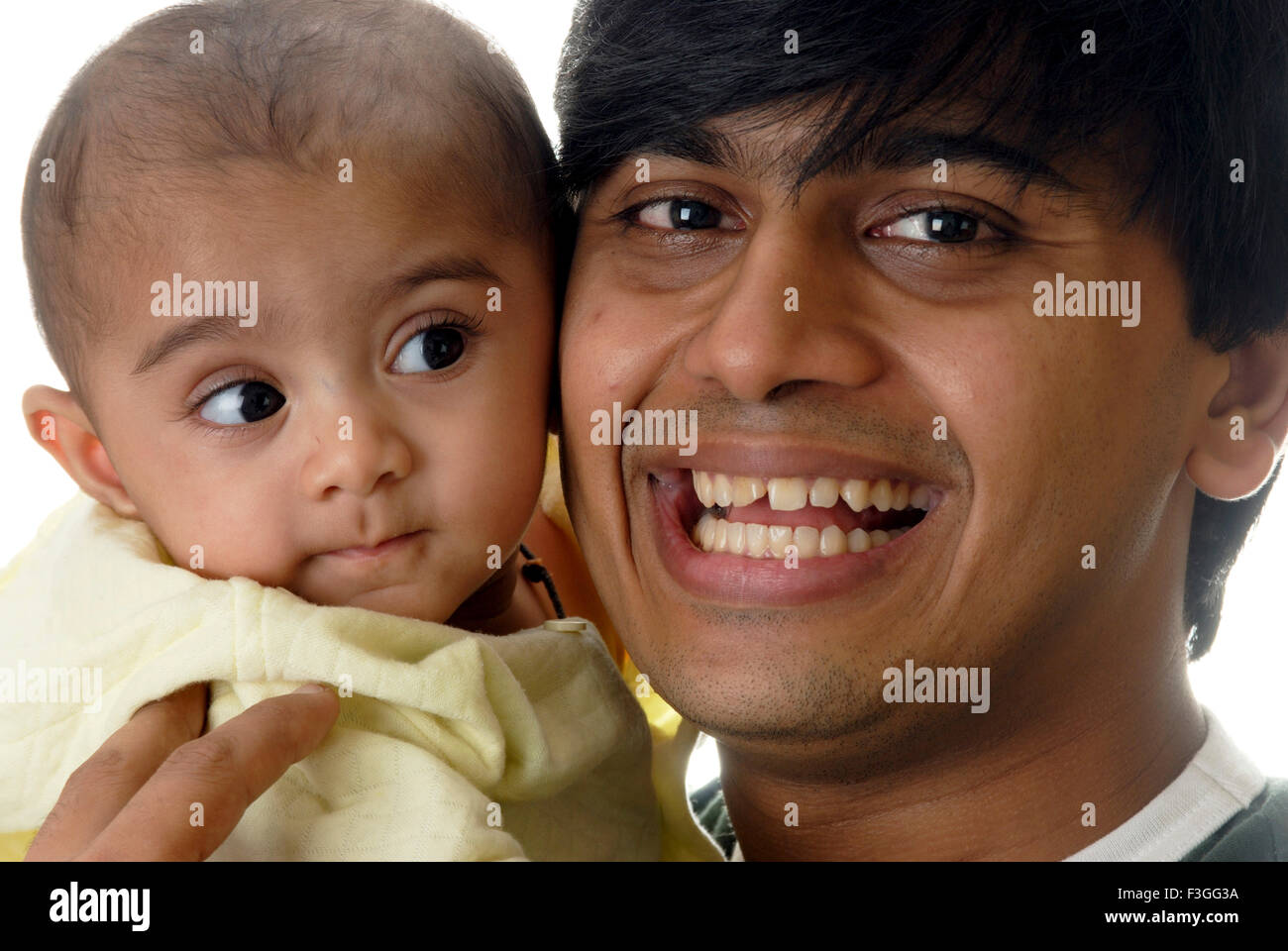Indian father and child India MR#152&364 Stock Photo - Alamy