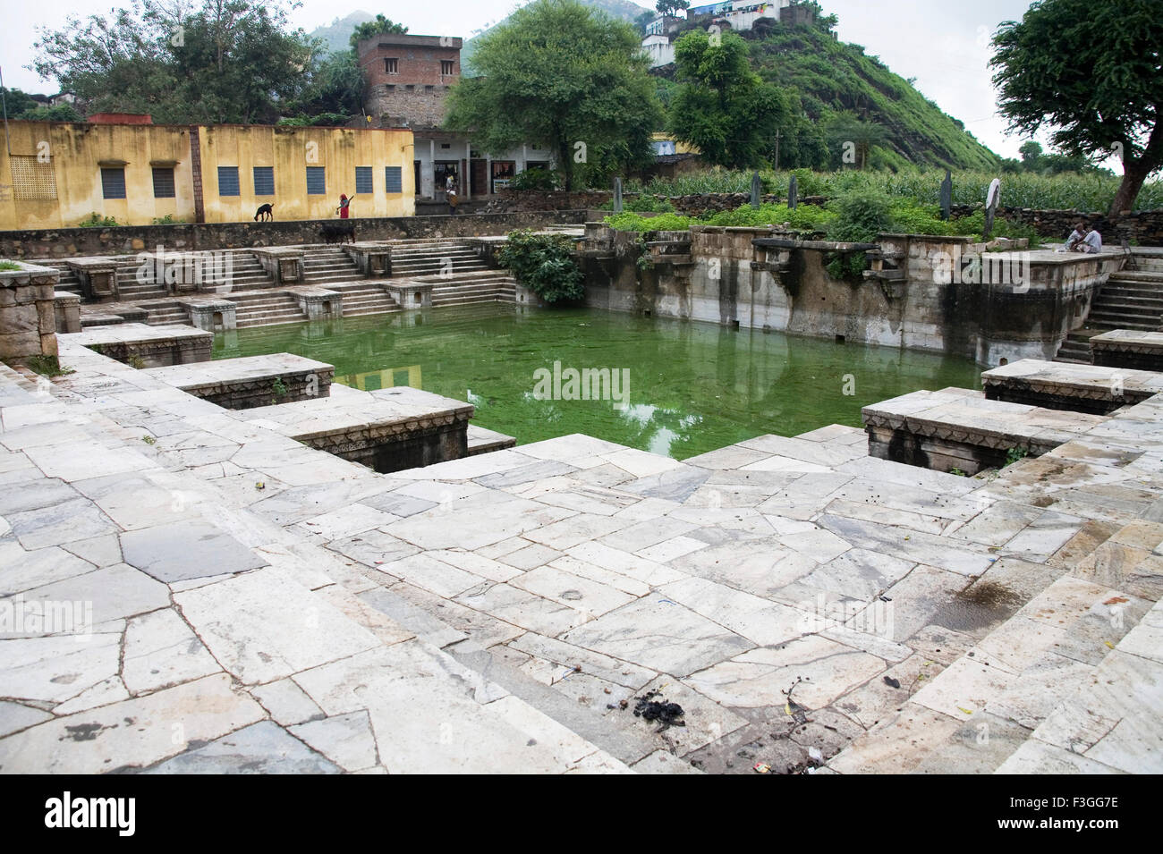old Water tank Known as KUND filled with green polluted water ; Village ...