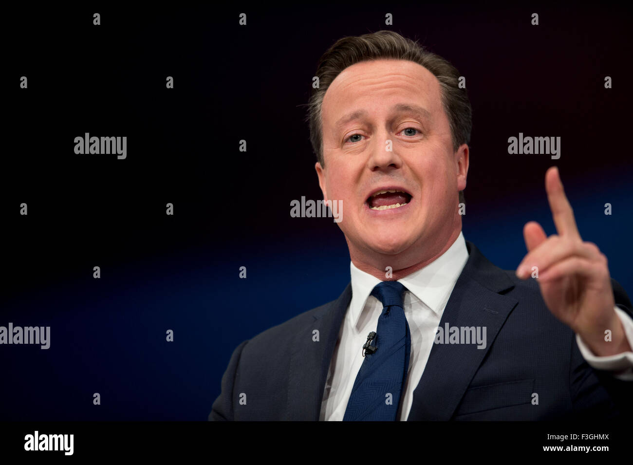 Manchester, UK. 7th October 2015. British Prime Minister David Cameron ...