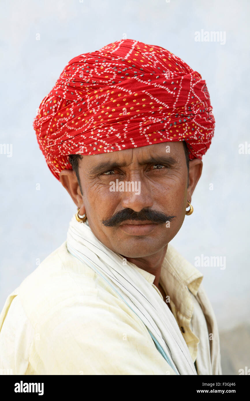 A farmer in his traditional costume ; Rajasthan ; India Stock Photo - Alamy