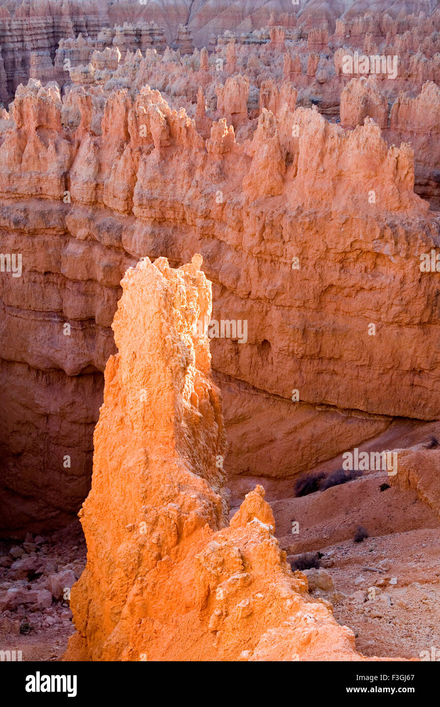 Hoodoos ; pillar of rocks made by erosion at Bryce Canyon national park ...