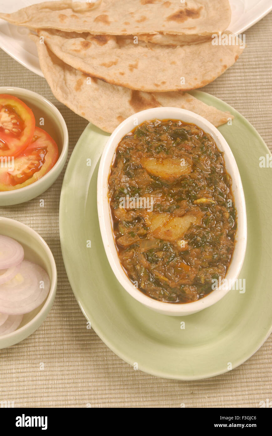 Vegetarian ; Indian food Aaloo Methi vegetable made potato and ...