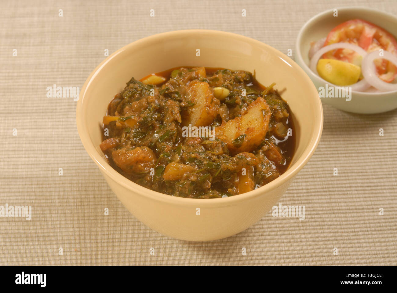 Vegetarian ; Indian food Aaloo Methi vegetable made from potato and ...