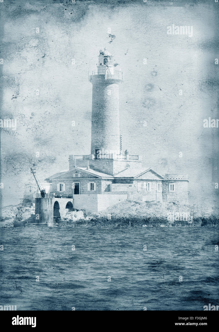 Old Lighthouse - Retro style artistic toned and textured image Stock ...