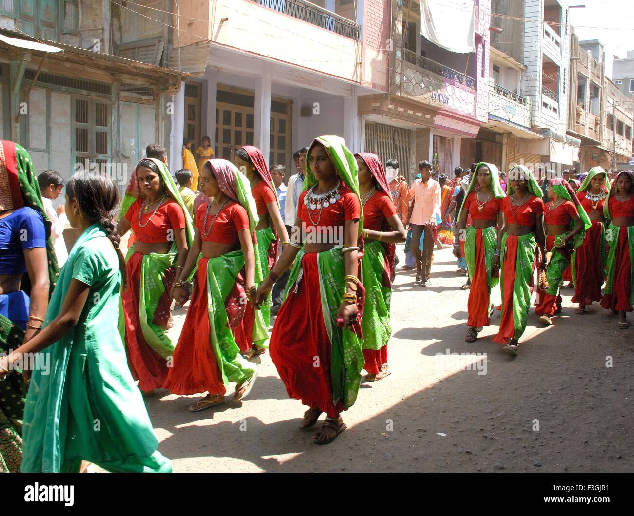 Tribal woman ; holy festival ; district Vadodara ; Gujarat ; India ...