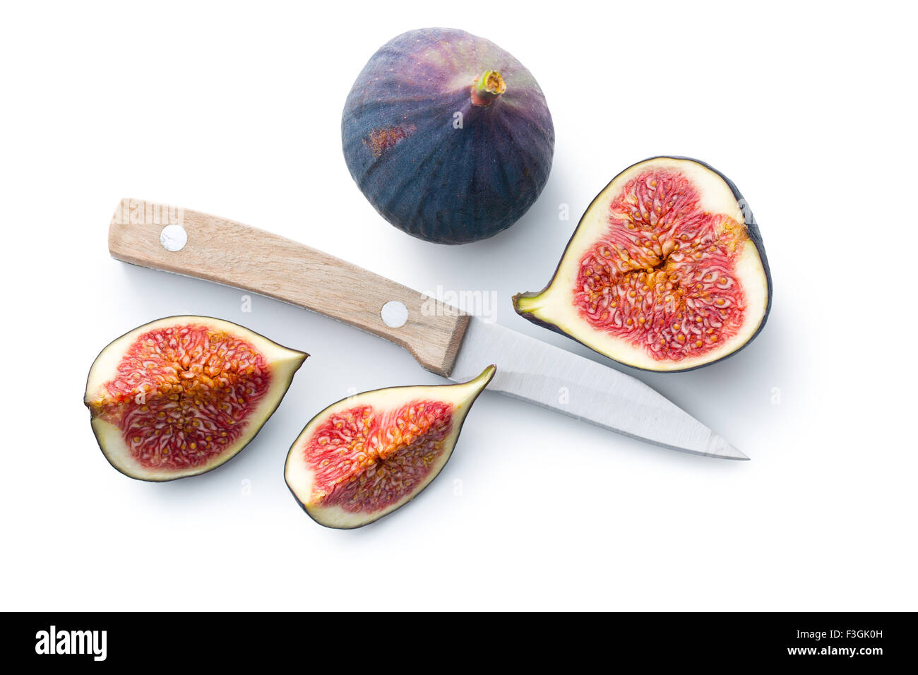 sliced fresh figs on white background Stock Photo - Alamy