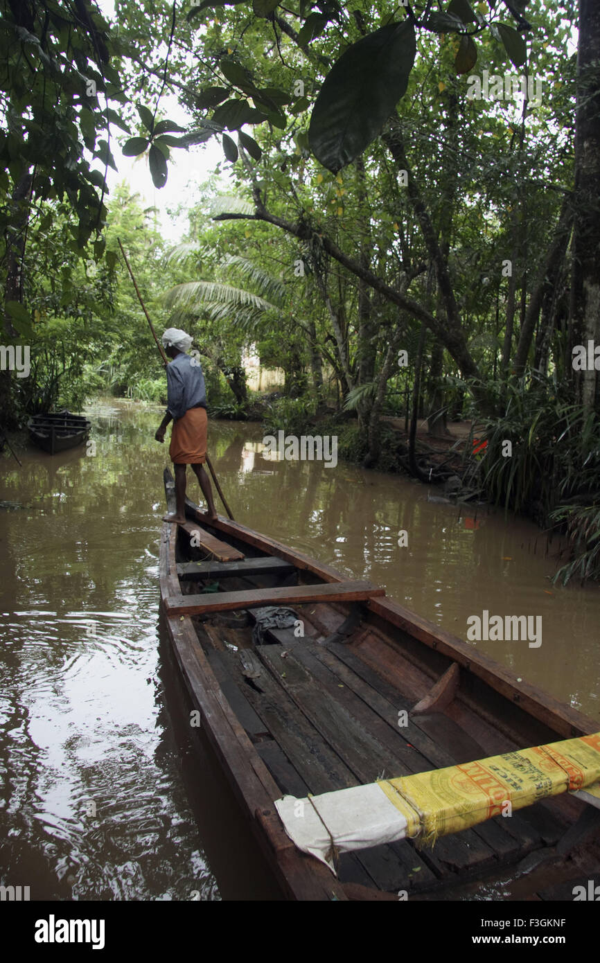 Backwater boating, Vaikom, Kottayam, Kerala, India, Asia Stock Photo ...