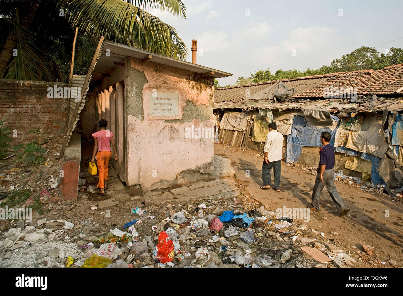 Public toilets for gents in a slum in unhygienic condition , Khotwadi ...