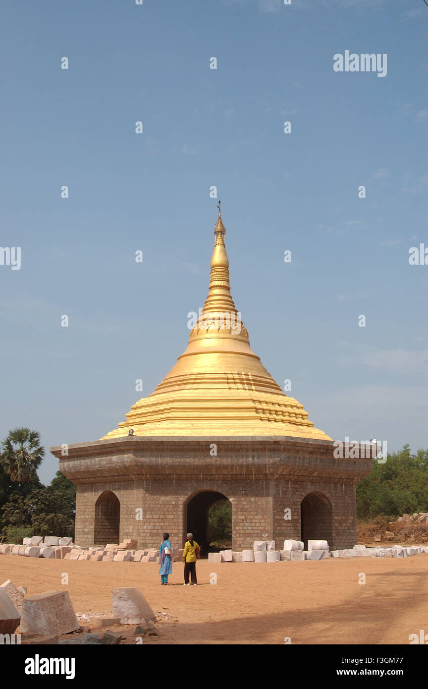 Small pagoda is part of Global pagoda under construction at Gorai creek ...