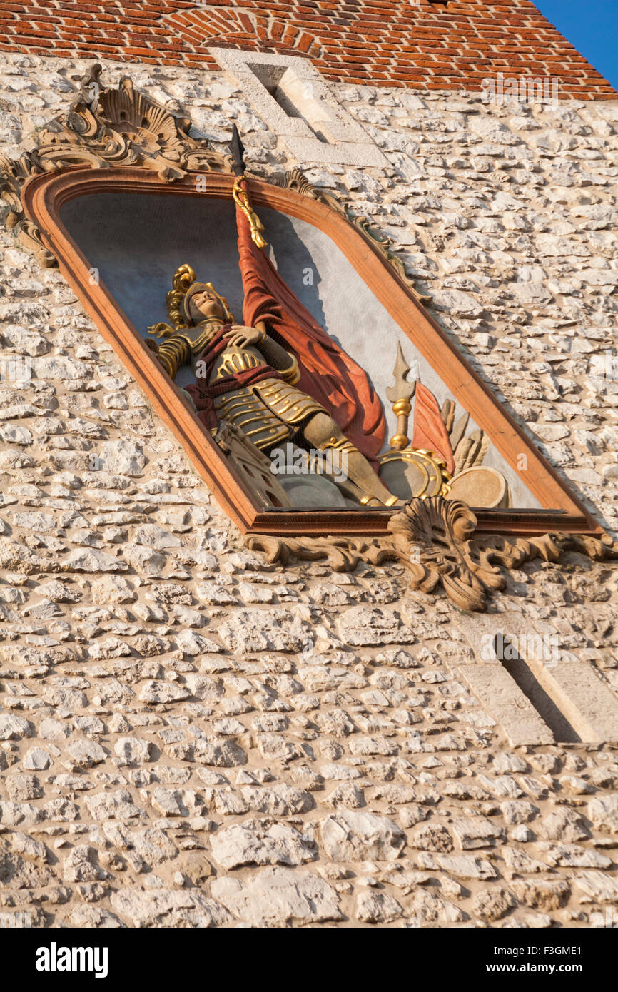 Statue of St Florian at St Florian Gate, Krakow, Poland in September ...