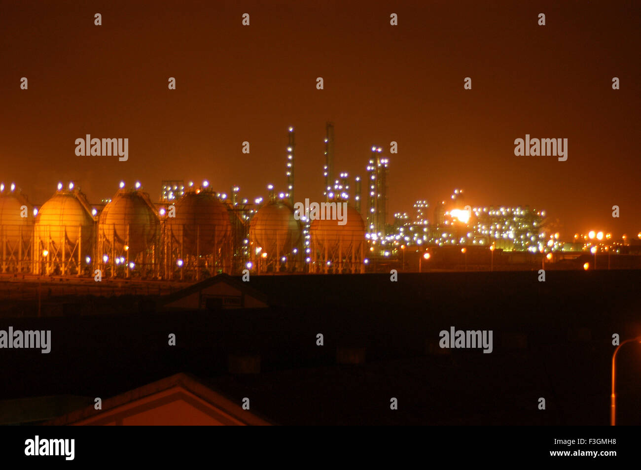 Haldia Petrochemicals at night Stock Photo - Alamy