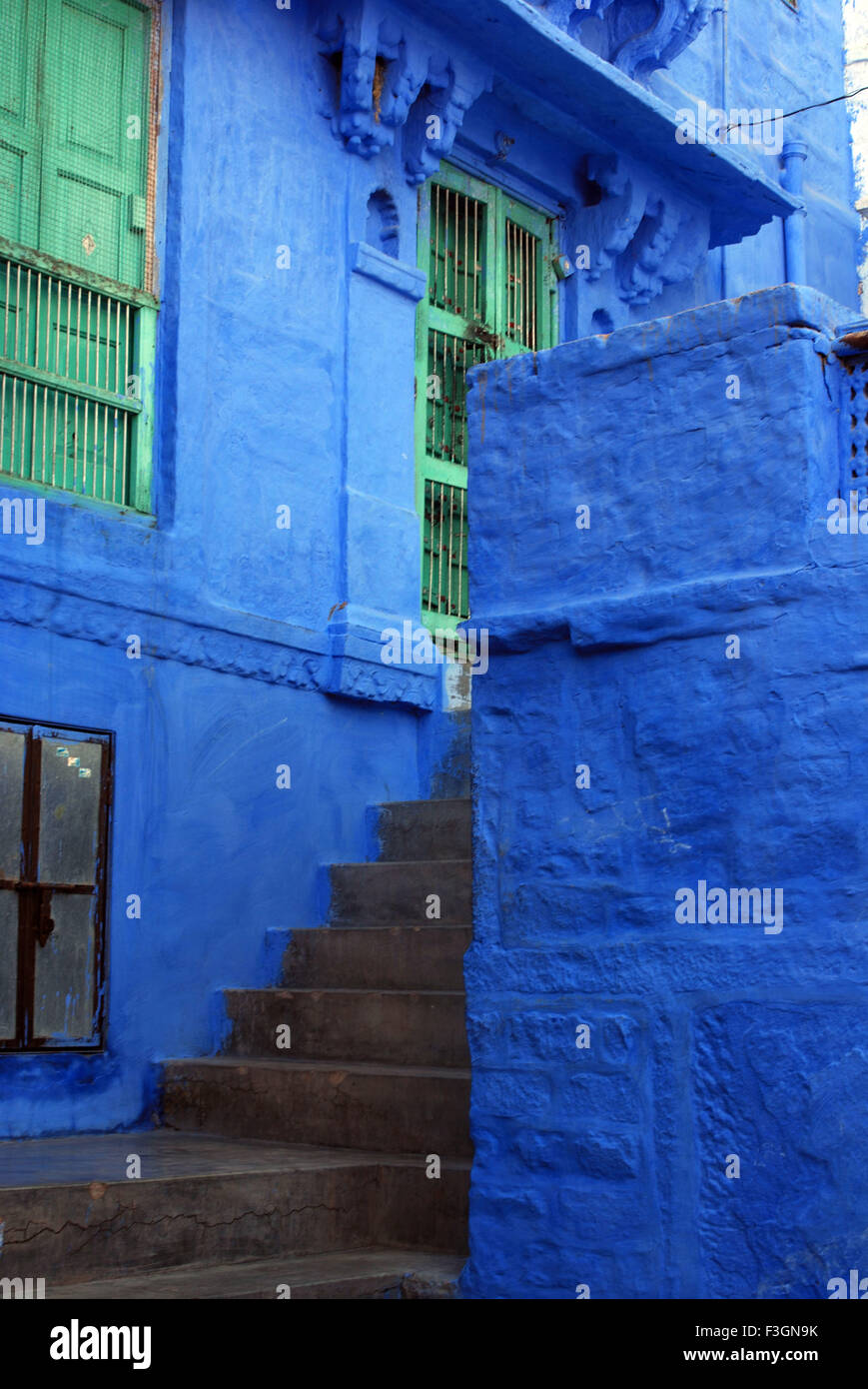 A blue house ; Brahmapuri ; Jodhpur ; Rajasthan ; India Stock Photo - Alamy