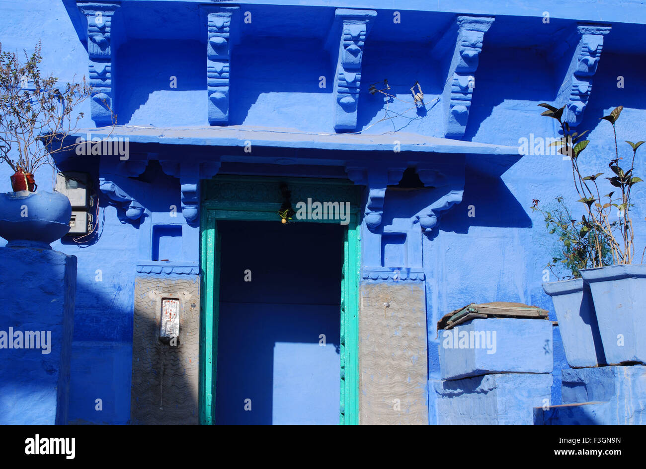A blue house ; Brahmapuri ; Jodhpur ; Rajasthan ; India Stock Photo - Alamy