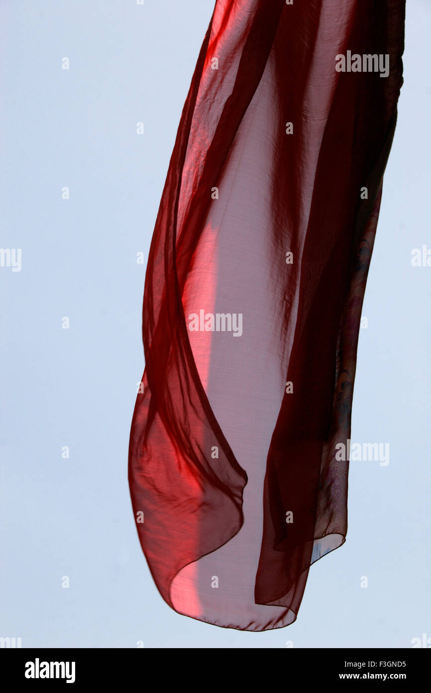 Abstract Indian traditional ladies wear saree red color flying air ...