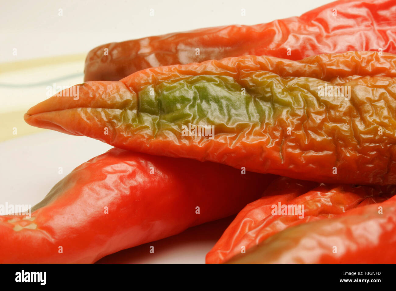 Indian spice in the form of one semi dried red pepper also known as ...