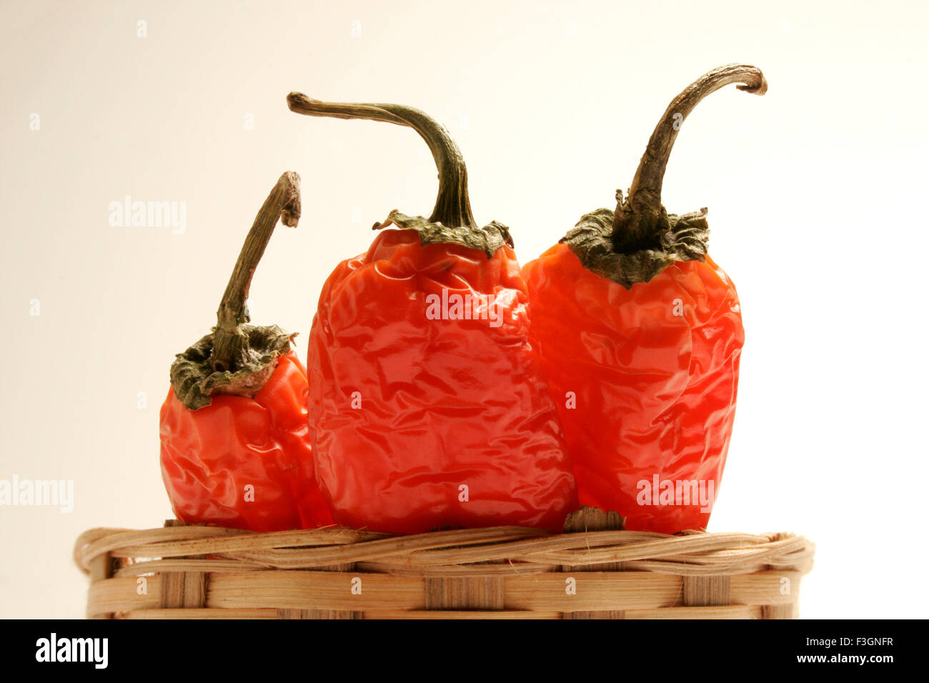 Indian spice in the form of one semi dried red pepper also known as ...