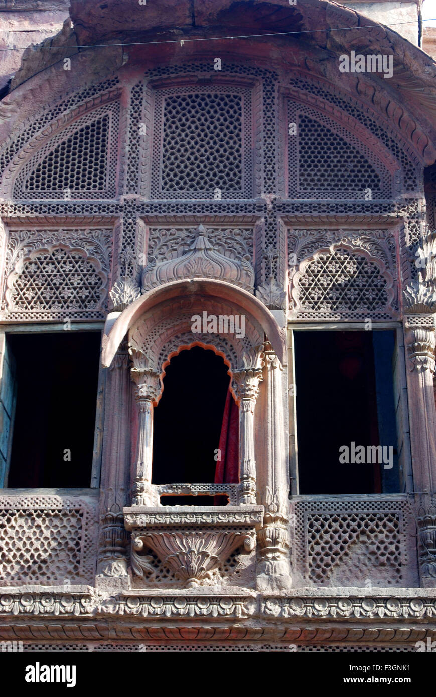 Carved old jharoka ; Jodhpur ; Rajasthan ; India Stock Photo - Alamy