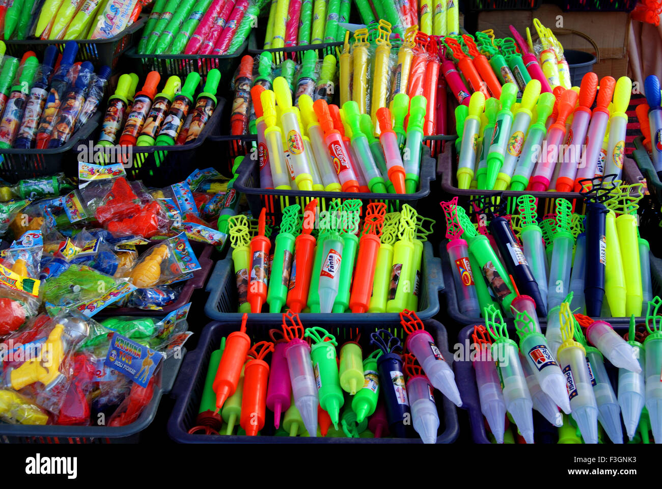 Colourful Pichkari to spray color ; Jodhpur ; Rajasthan ; India Stock ...