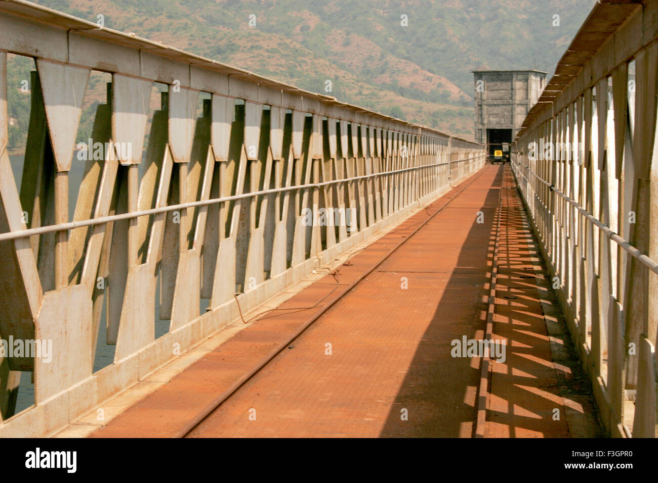 Dhom Dam bridge with railway track, Wai, Maharashtra, India, Asia Stock ...