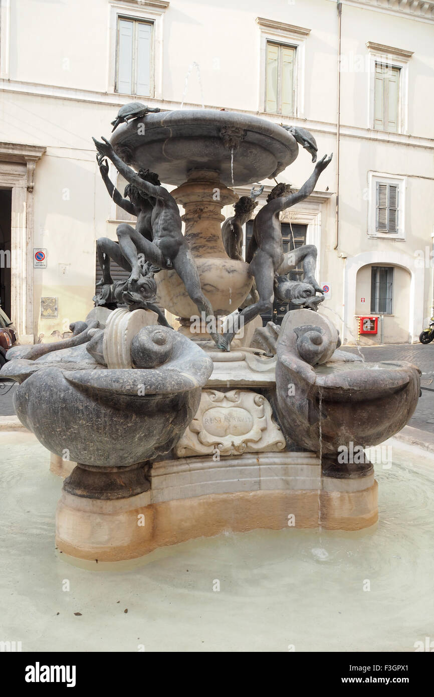 Turtle Fountain, Fontana delle Tartarughe Stock Photo - Alamy