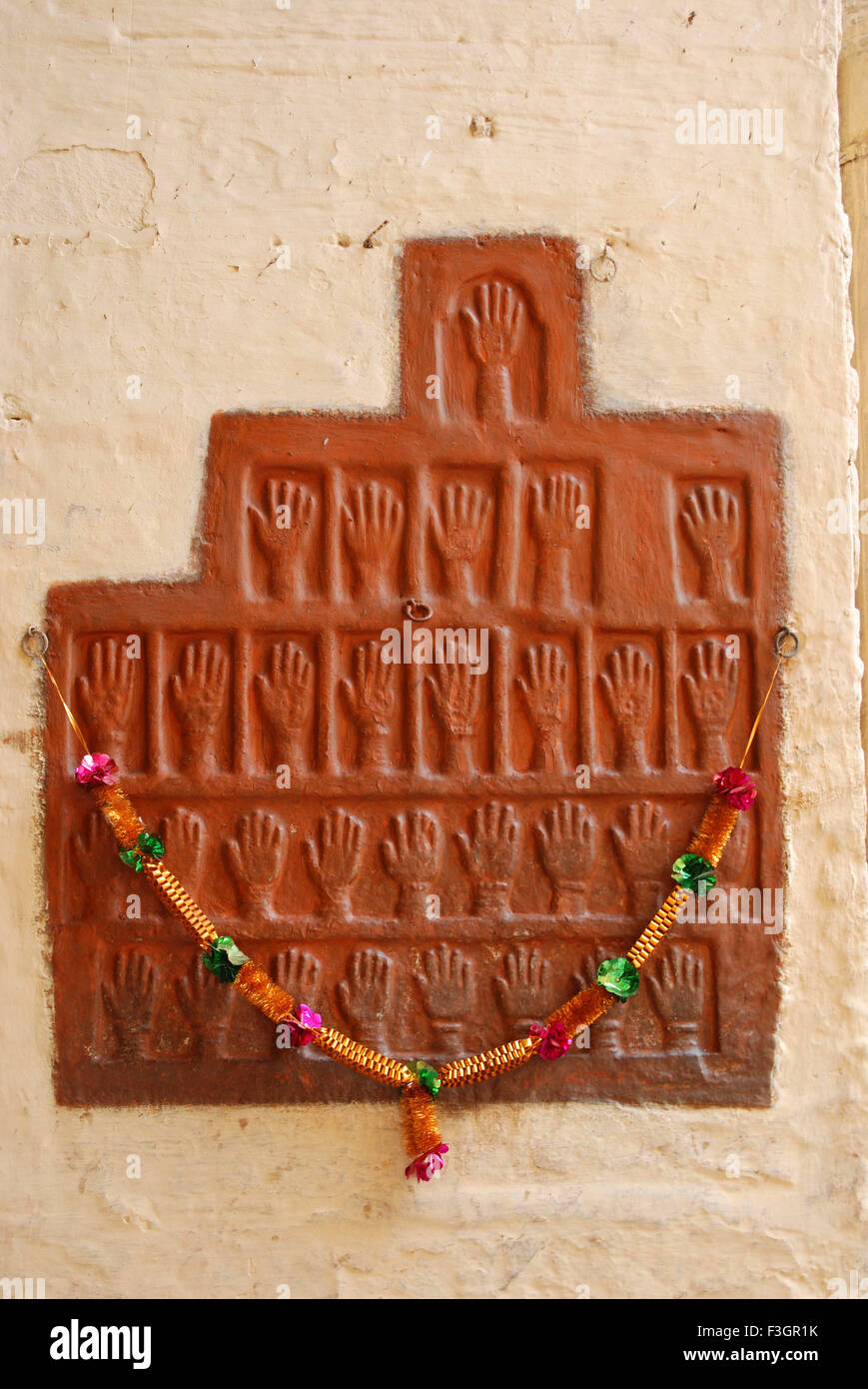 Hands of ladies who sacrificed their lives in johar during war ...