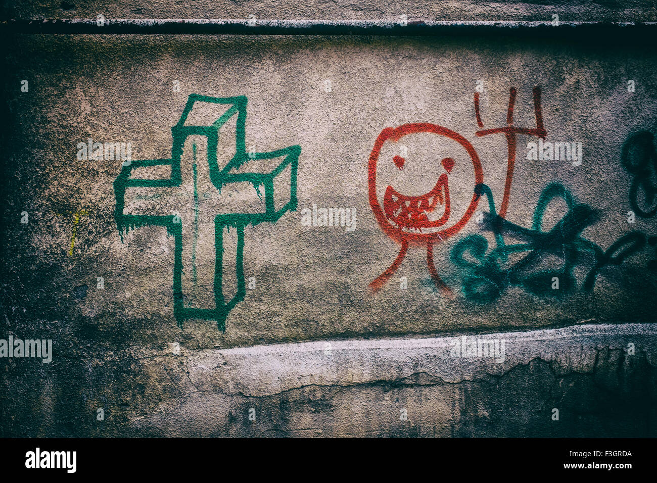 Cross And Graffiti High Resolution Stock Photography and Images - Alamy