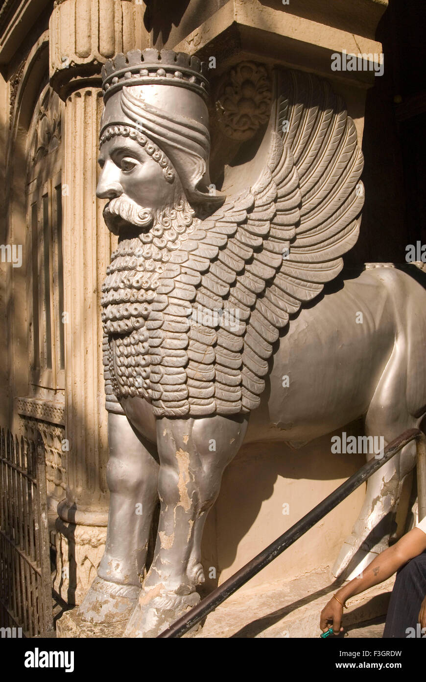 Parsi agyari fire temples entry gate decorated man face and wings to ...