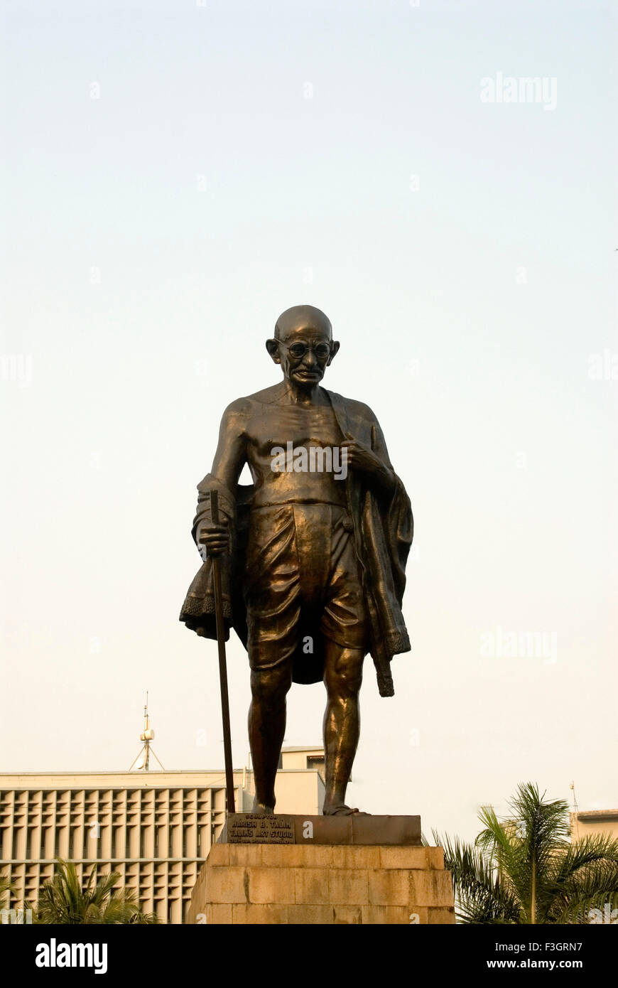Mahatma Gandhi Standing With Stick