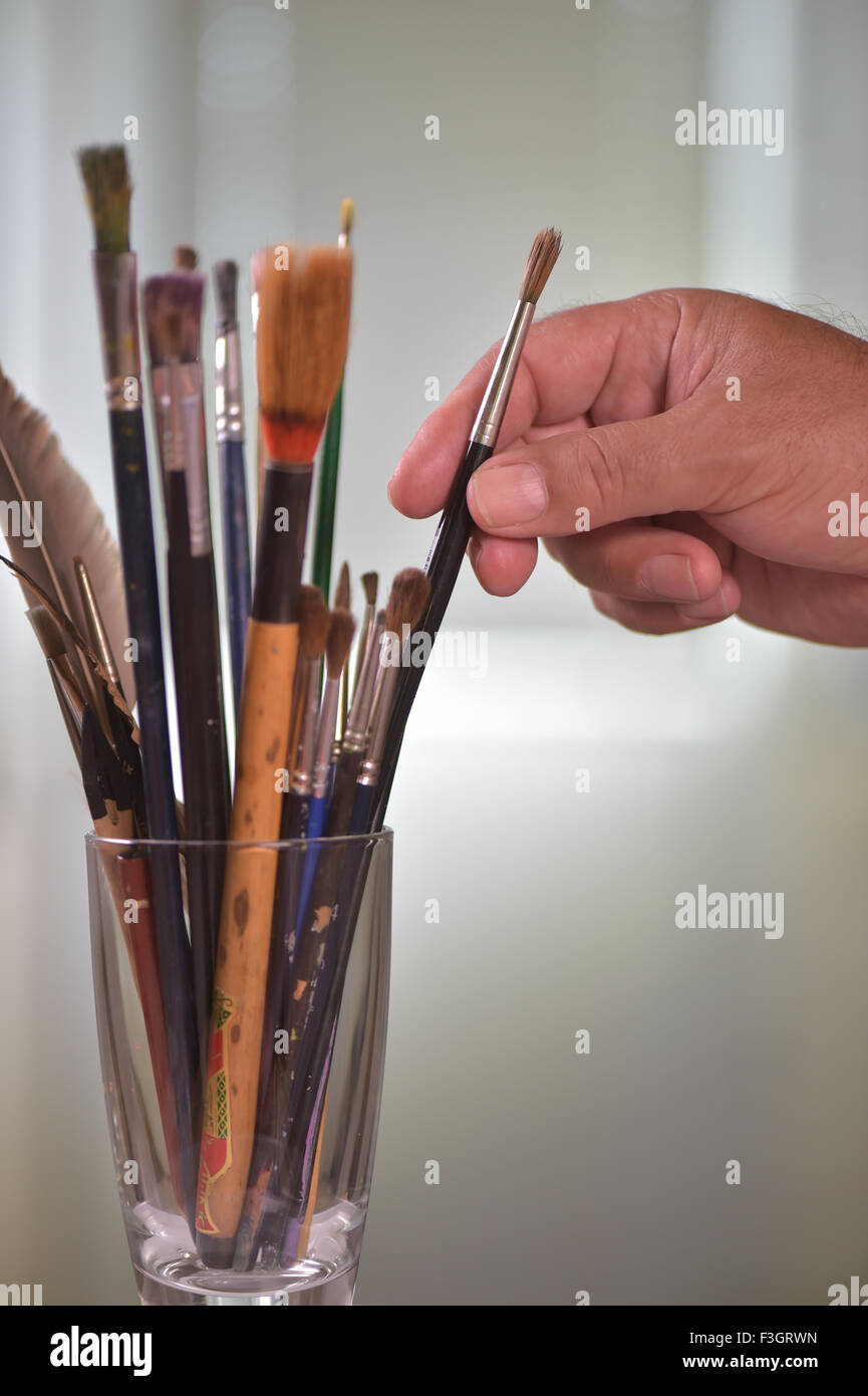 Old paint in paper pot hi-res stock photography and images - Alamy