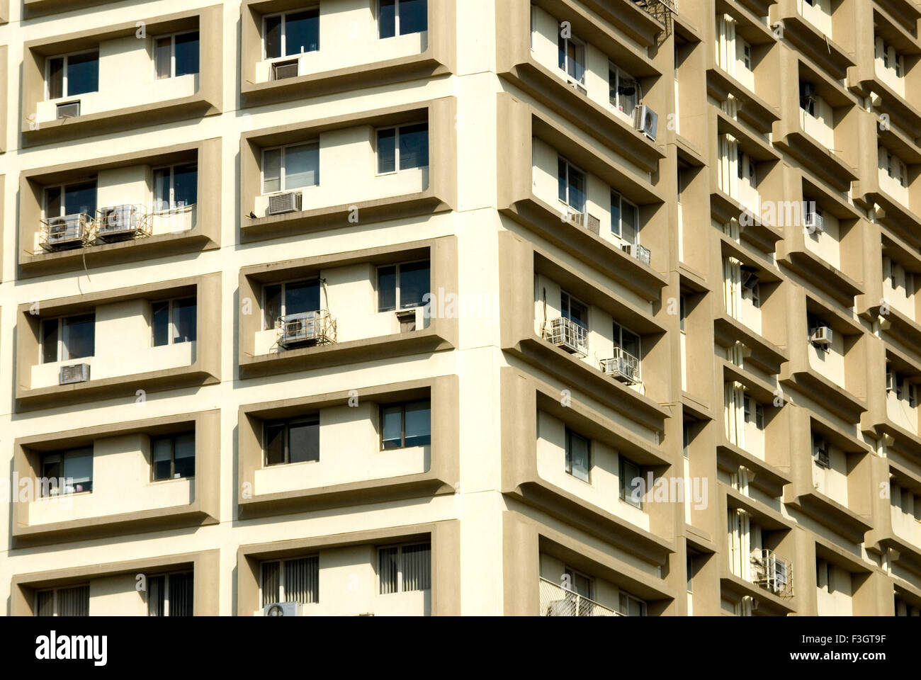 glass windows with air conditioners, bombay, mumbai, maharashtra, india ...