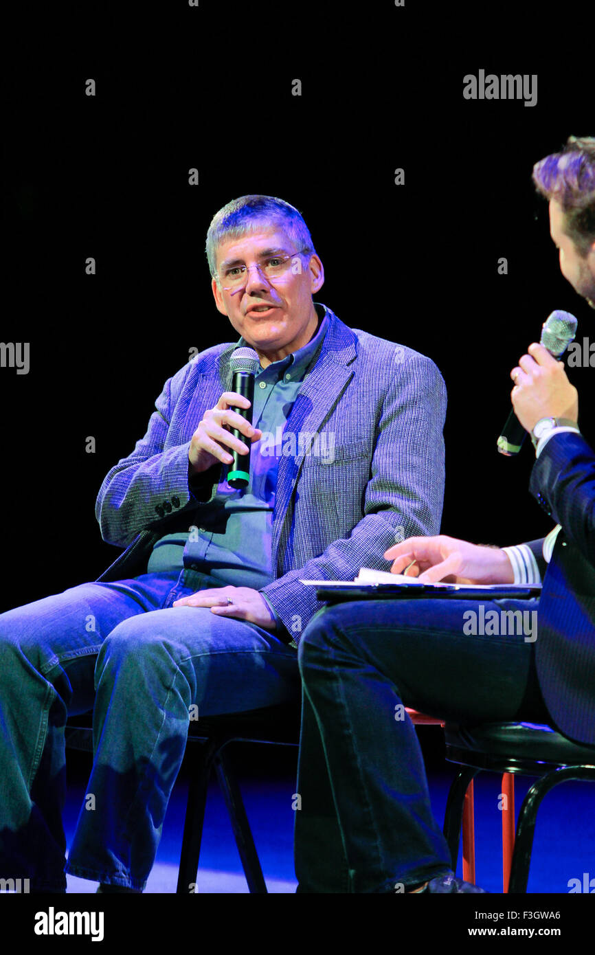 New York, NY, USA. 6th Oct, 2015. Author Rick Riordan in conversation ...