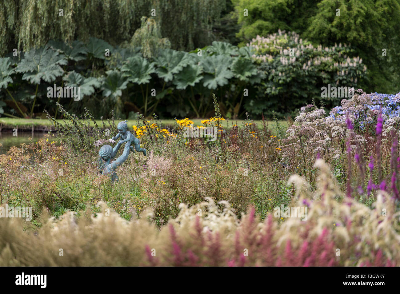 views across a garden Stock Photo - Alamy