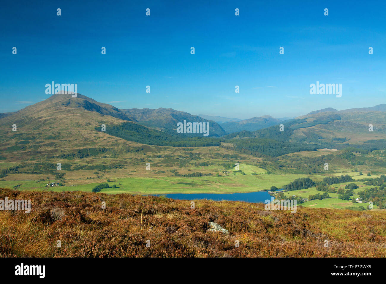 Loch Venachar and Ben Ledi from Ben Gullipen, Loch Lomond and the ...