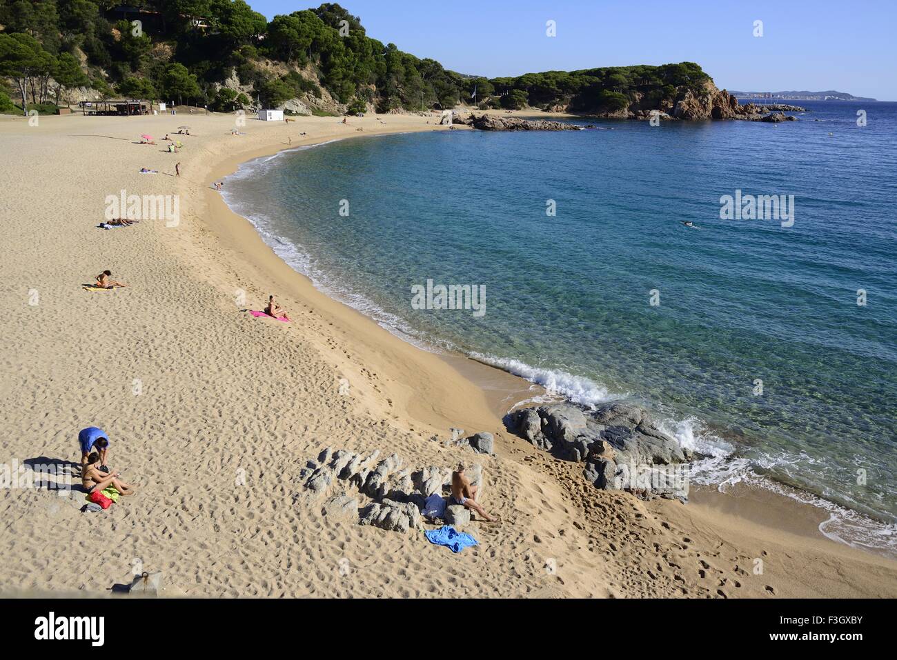 S' Agaro, Costa Brava, Catalunya, Spain The Beach at Sa Conca Stock ...