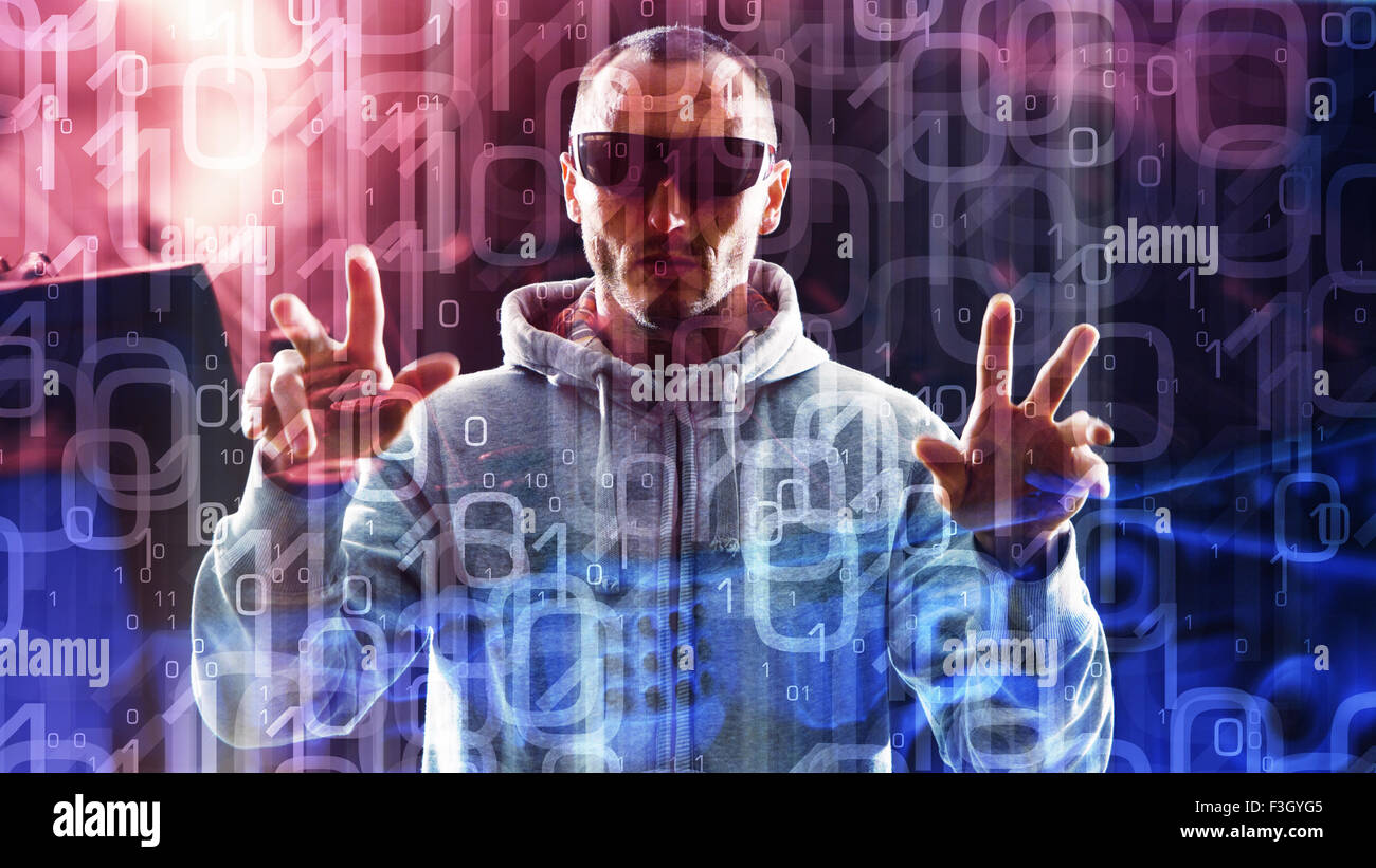 Computer cyber crime, futuristic hacker Stock Photo - Alamy