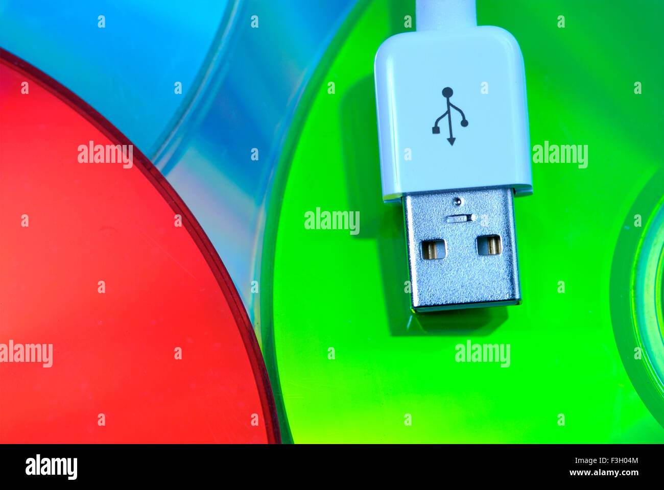 USB port connector and Cds and Dvds Stock Photo - Alamy