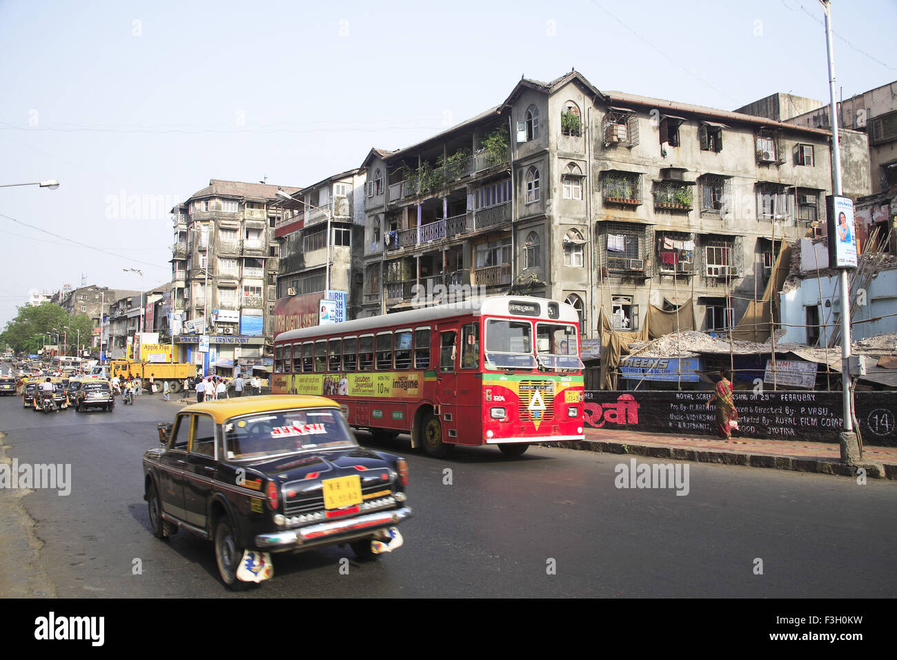 Scene on Maulana Shaukatali road ; Grant road ; Bombay now Mumbai ...