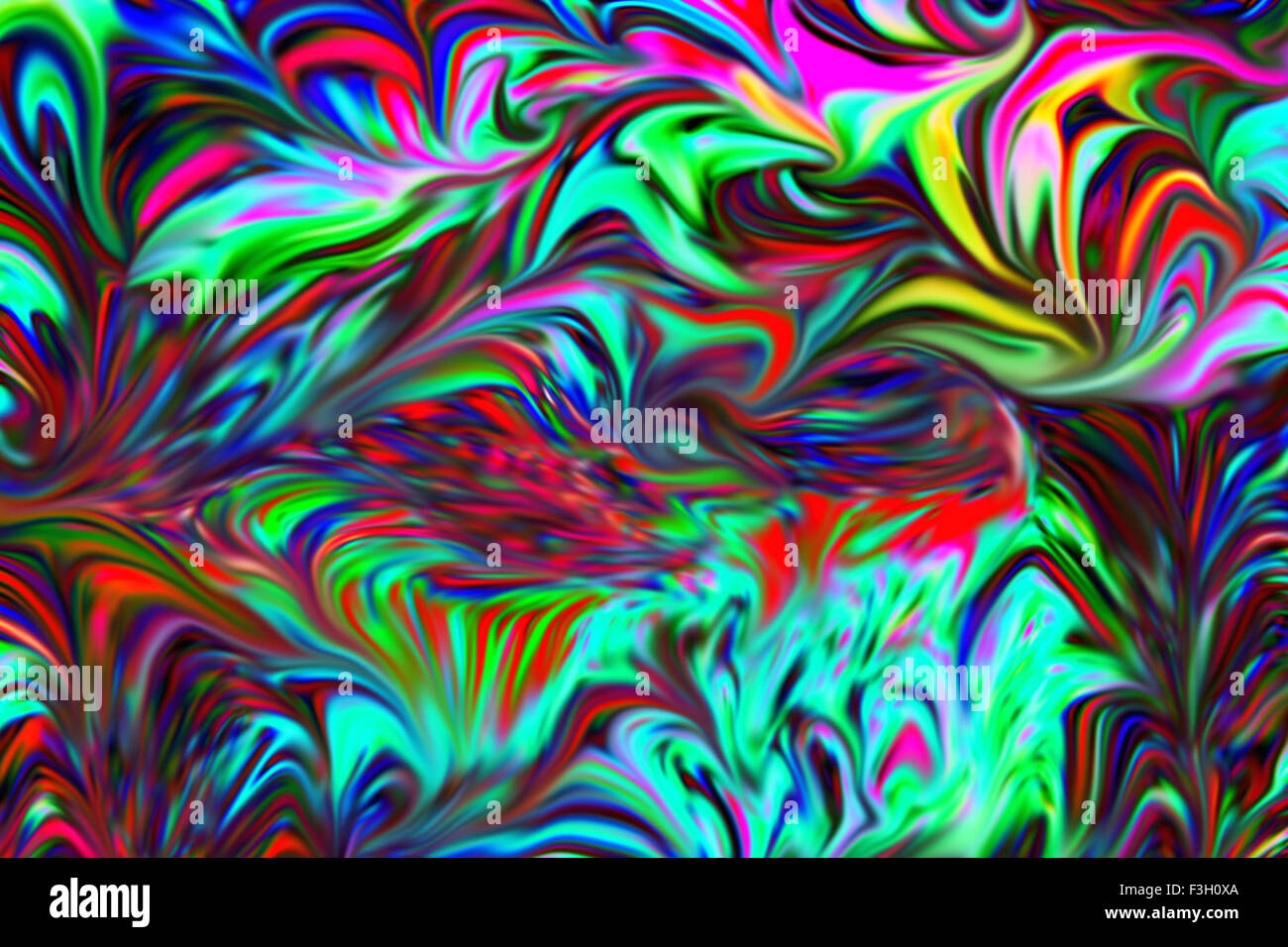 Modern fine art ; computer & digital photography view of waterfall ...