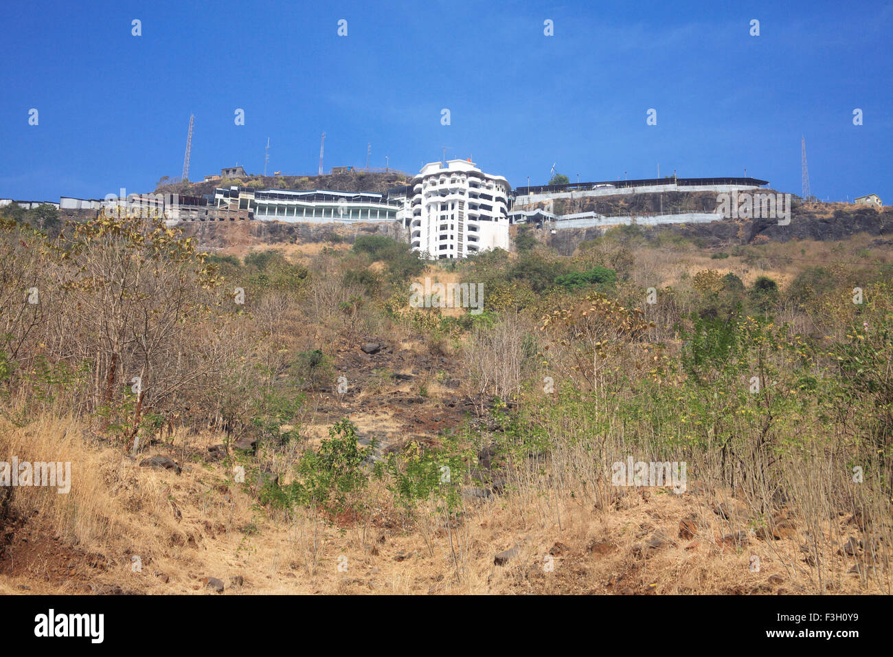 Goddess Durga Devi's Ambe Mata Jivdani Mandir temple on top of the hill ...