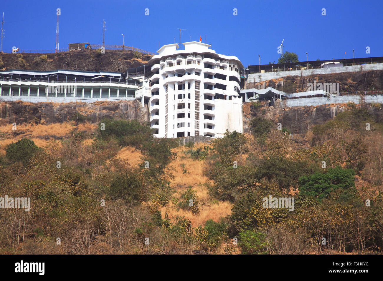 Goddess Durga Devi's Ambe Mata Jivdani Mandir temple on top of the hill ...